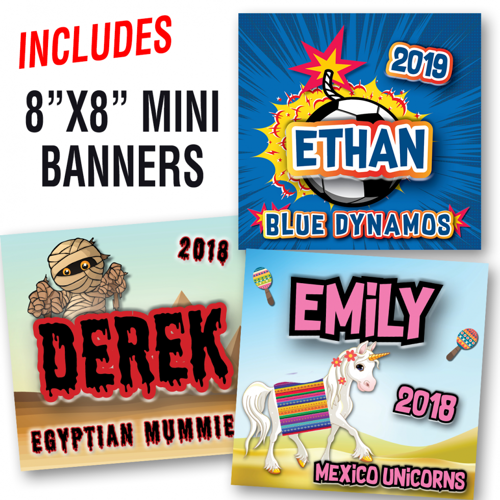Sport Team Banner 3×6 – with Individual Mini Banners | Ad America Group